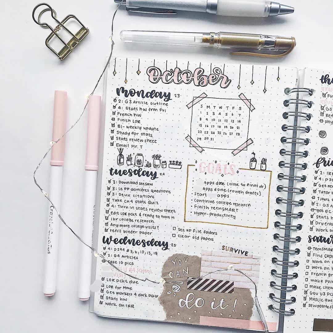 The top 10 pink bullet journal spreads from this week! | My Inner Creative