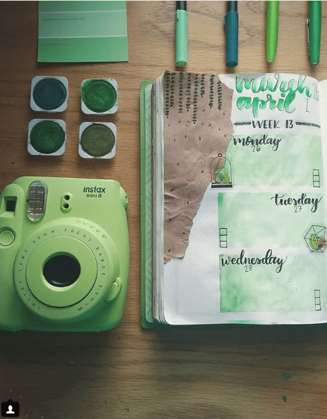 25+ Amazing Green Bullet journal theme layouts! | My Inner Creative