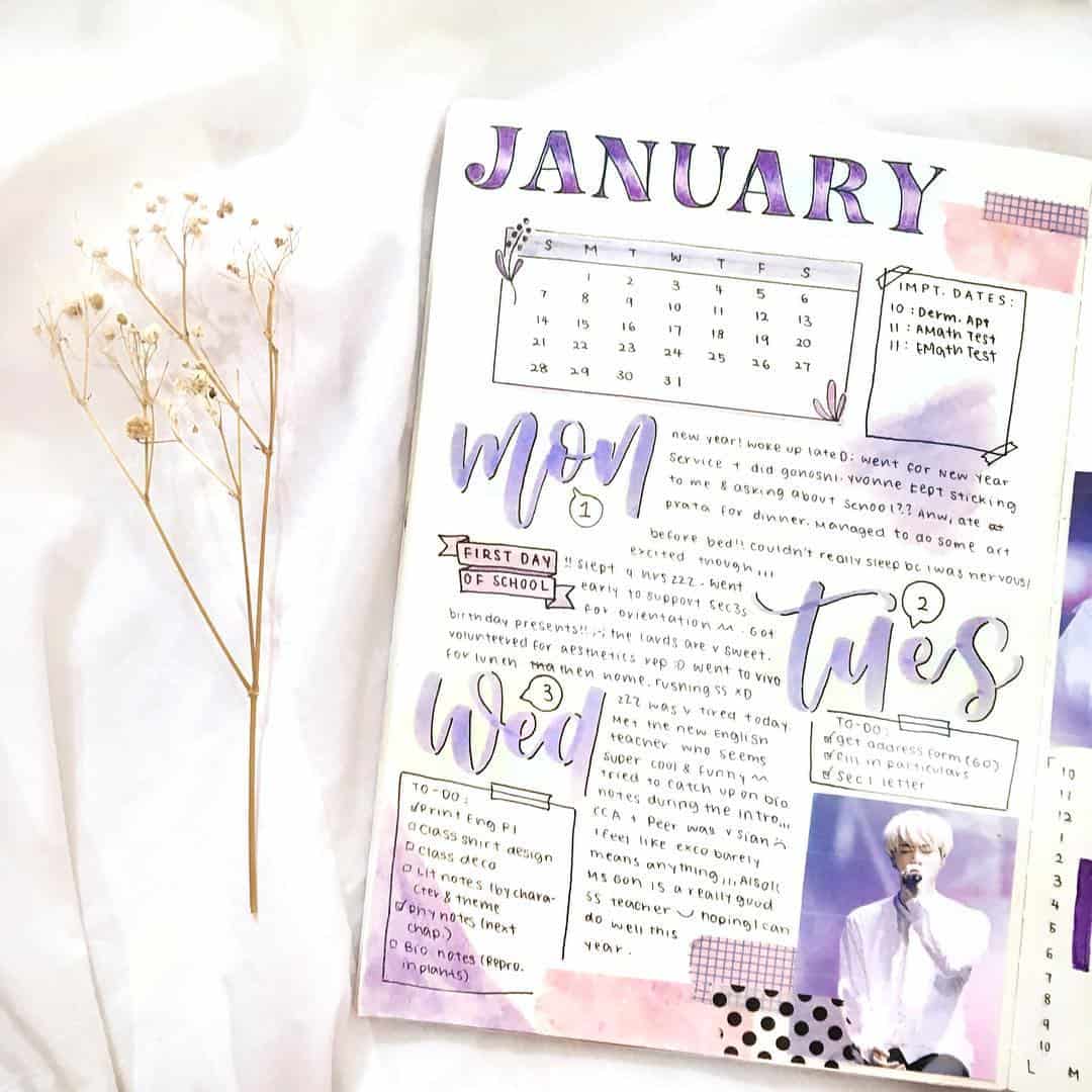 10 purple bullet journal spreads | My Inner Creative