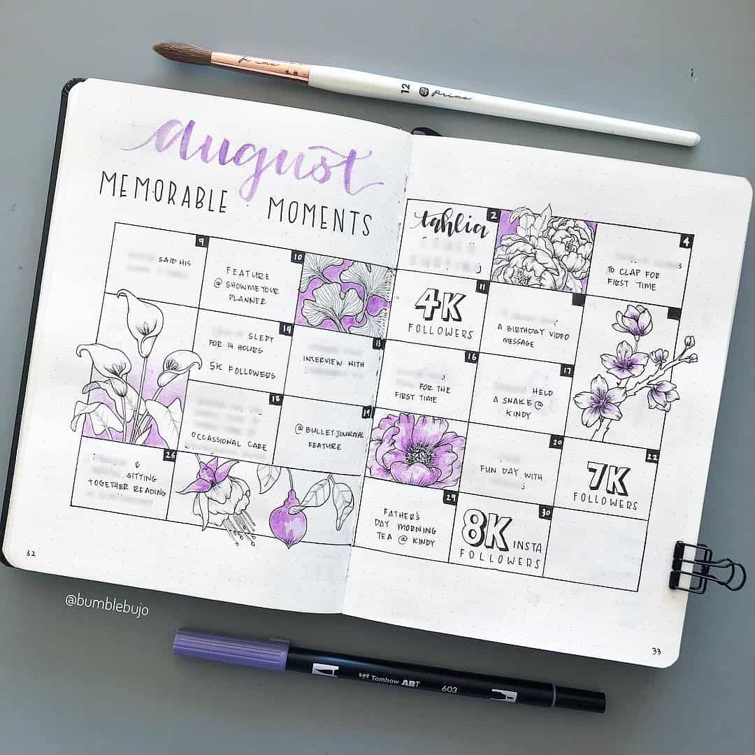 10 purple bullet journal spreads | My Inner Creative
