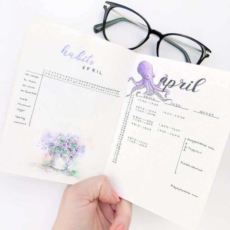 10 purple bullet journal spreads | My Inner Creative