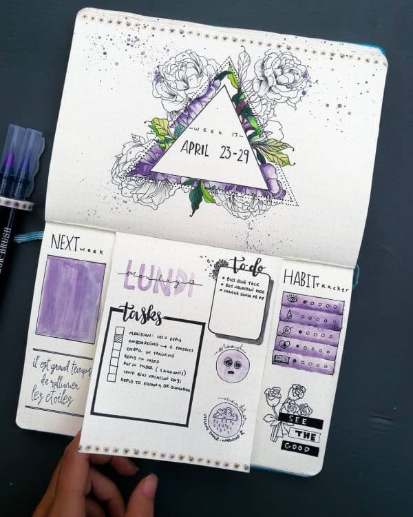 10 purple bullet journal spreads | My Inner Creative