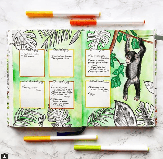 25+ Amazing Green Bullet journal theme layouts! | My Inner Creative