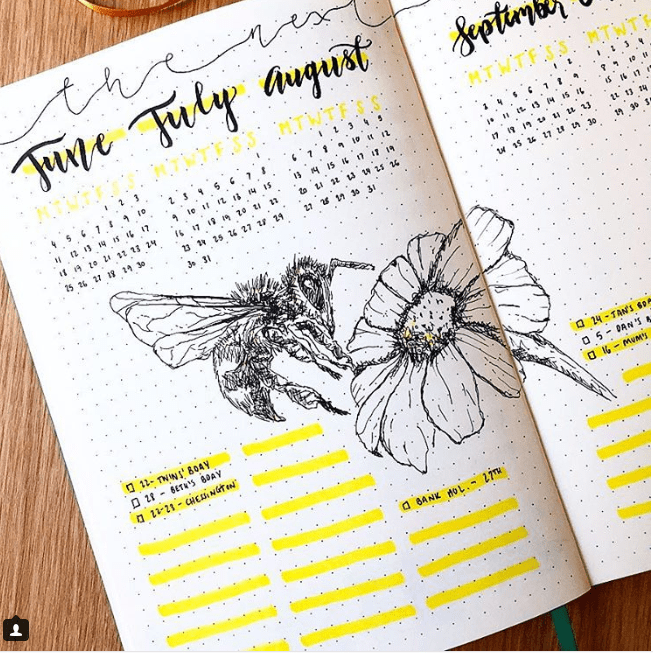 40 More Stunning bee and honey bullet journal spreads | My Inner Creative