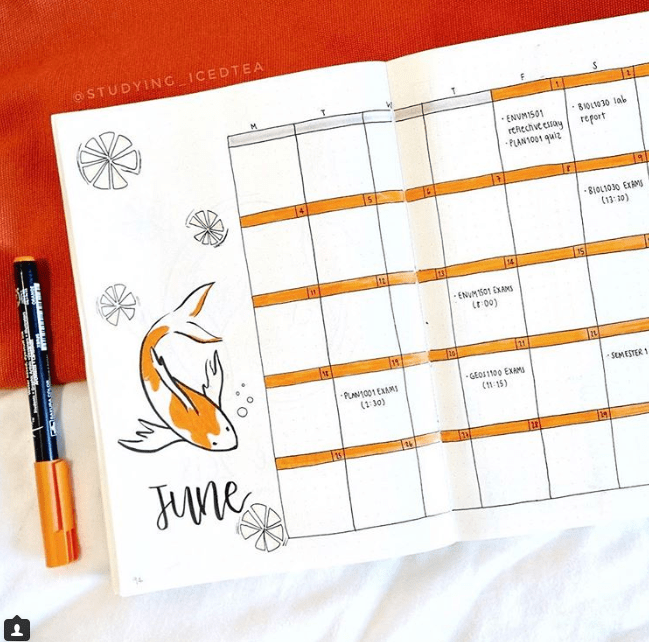 15 Stunning Orange Bullet Journal ideas and Spreads