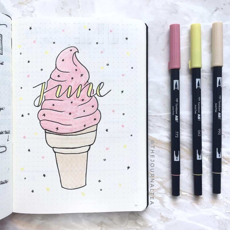 50+ Delicious Ice Cream Bullet Journal ideas | My Inner Creative