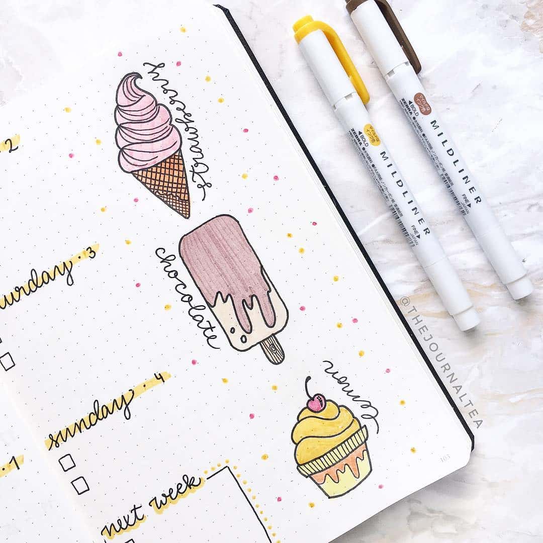 50+ Delicious Ice Cream Bullet Journal ideas | My Inner Creative
