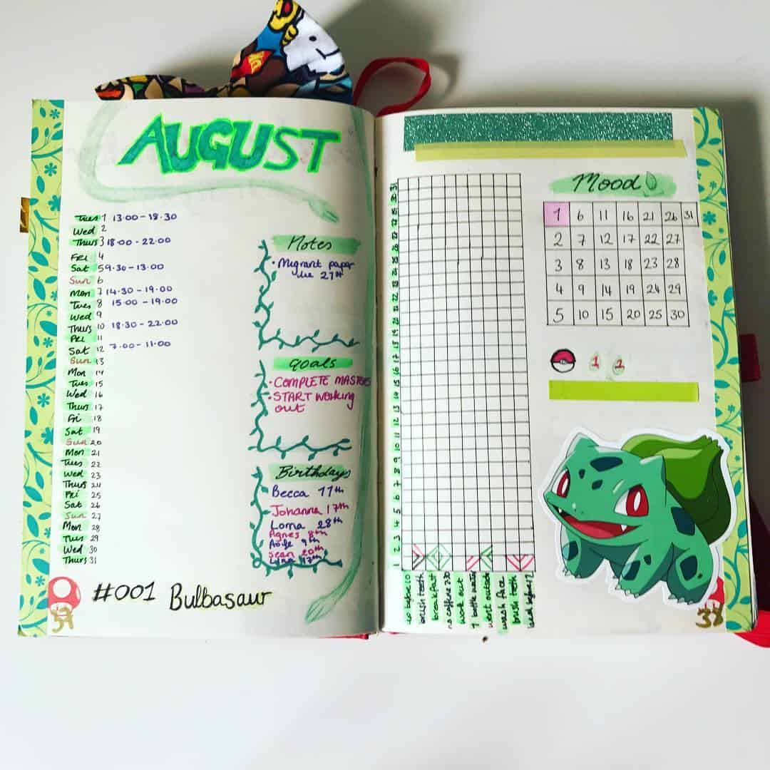 30+ Pokémon inspired bullet journal ideas | My Inner Creative
