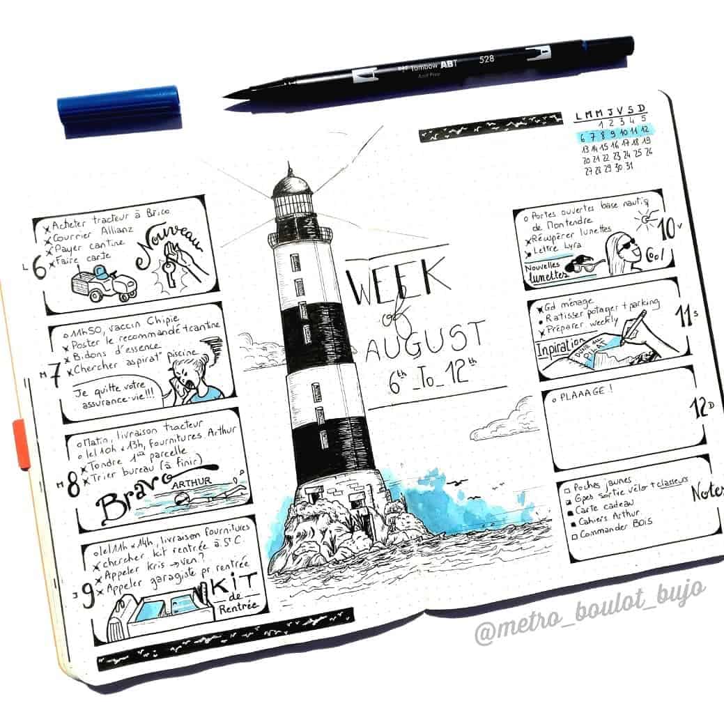 32 Lighthouse Bullet journal Ideas and Spreads | My Inner Creative
