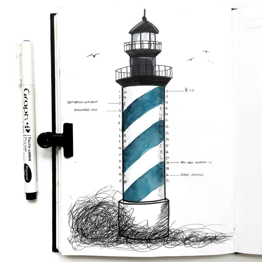 32 Lighthouse Bullet journal Ideas and Spreads | My Inner Creative