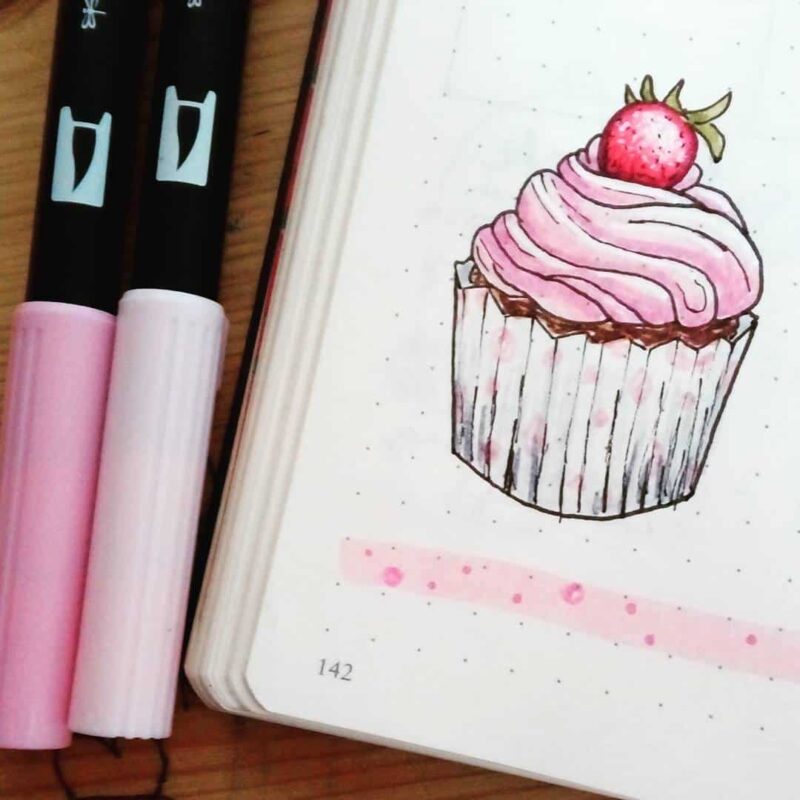 20+ Scrumptious Cupcake inspired bullet journal layout ideas