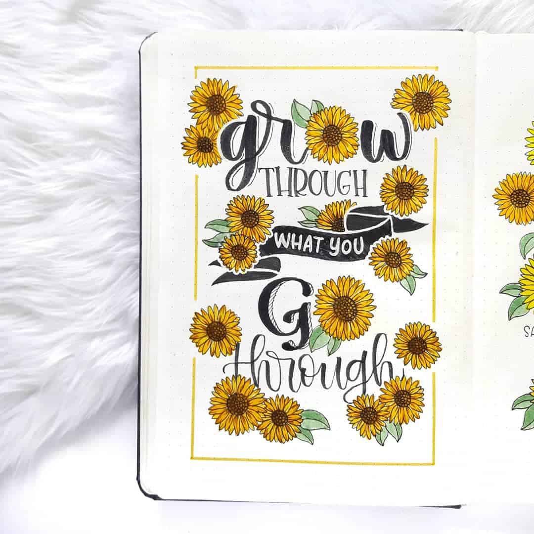 43 Super Sunny Sunflower bullet journal layout ideas | My Inner Creative