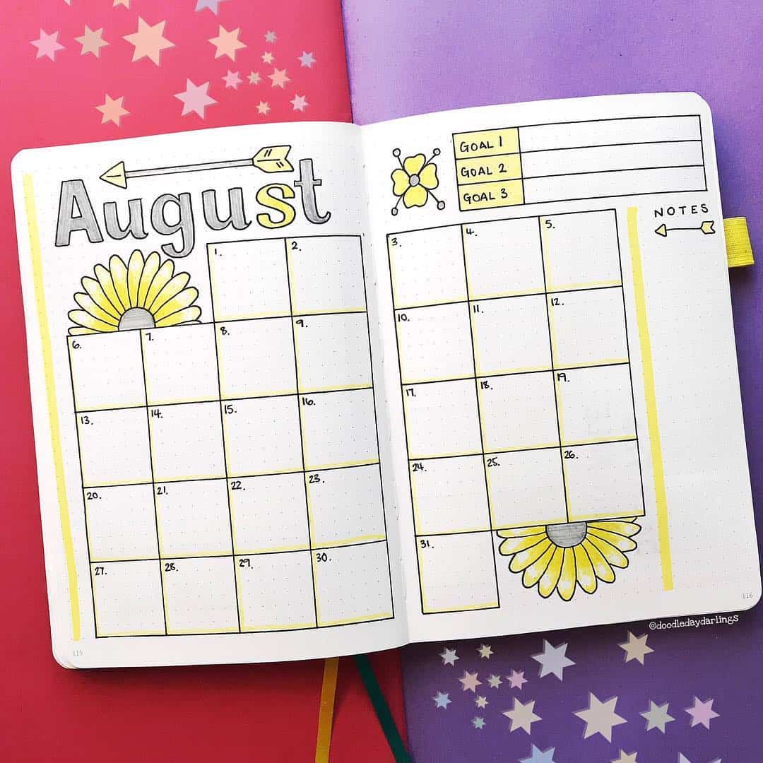 43 Super Sunny Sunflower bullet journal layout ideas | My Inner Creative