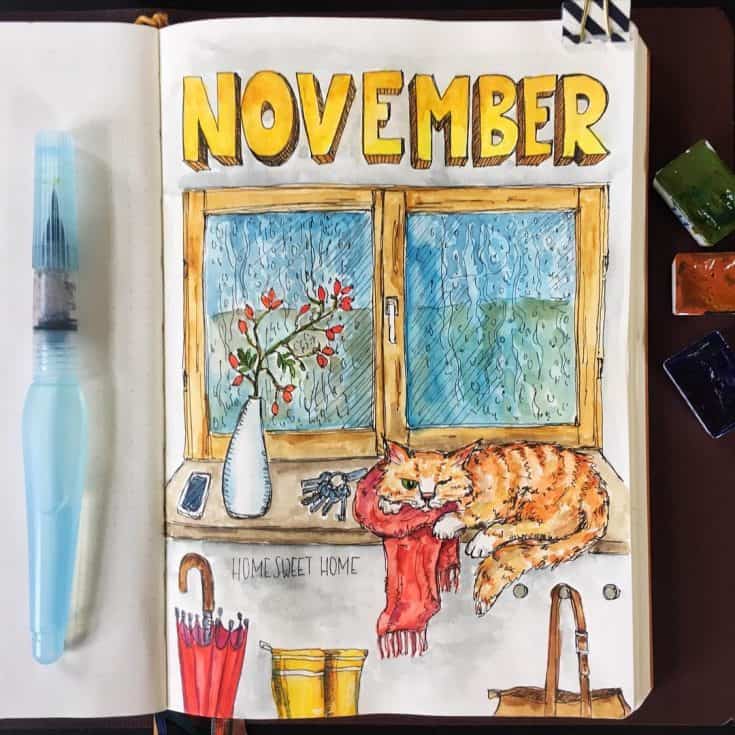 57 Stunning November bullet journal ideas and cover pages