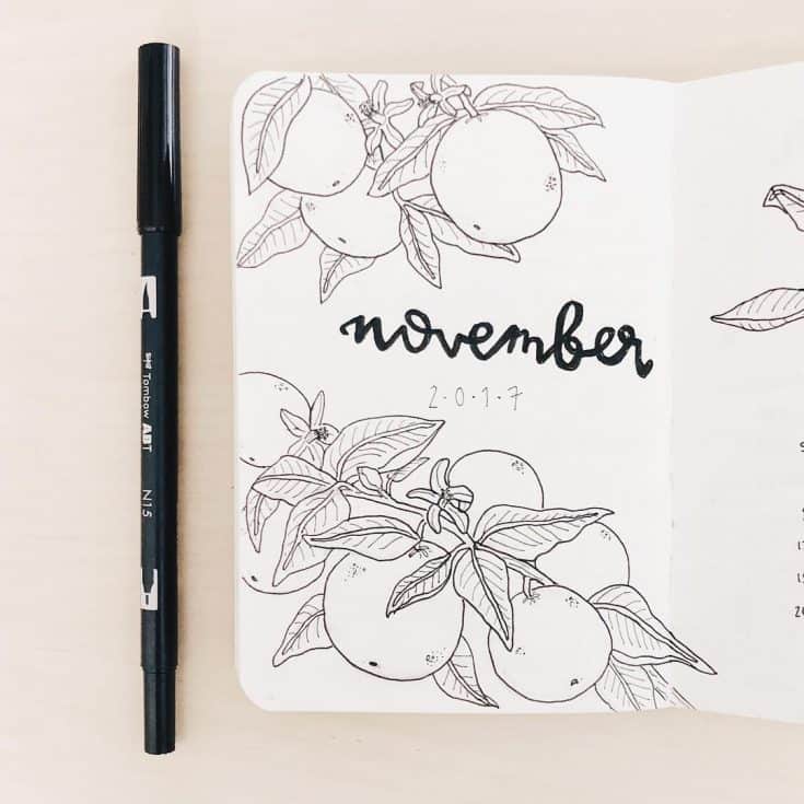 57 Stunning November bullet journal ideas and cover pages