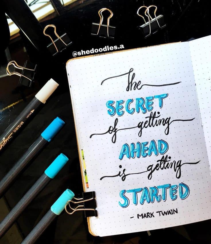 25+ Pretty Blue Bullet journal spreads | My Inner Creative