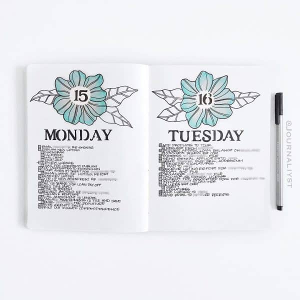 25+ Pretty Blue Bullet journal spreads | My Inner Creative